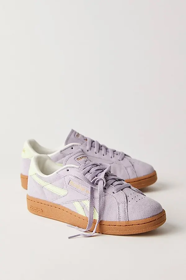 REEBOK Club C Grounds Suede Sneakers - Dusk Purple/astro Lime