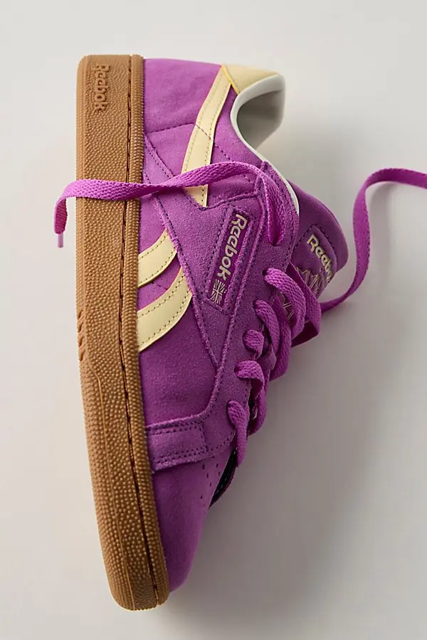 REEBOK Club C Grounds Suede Sneakers - Purple Rave/bleached Yellow