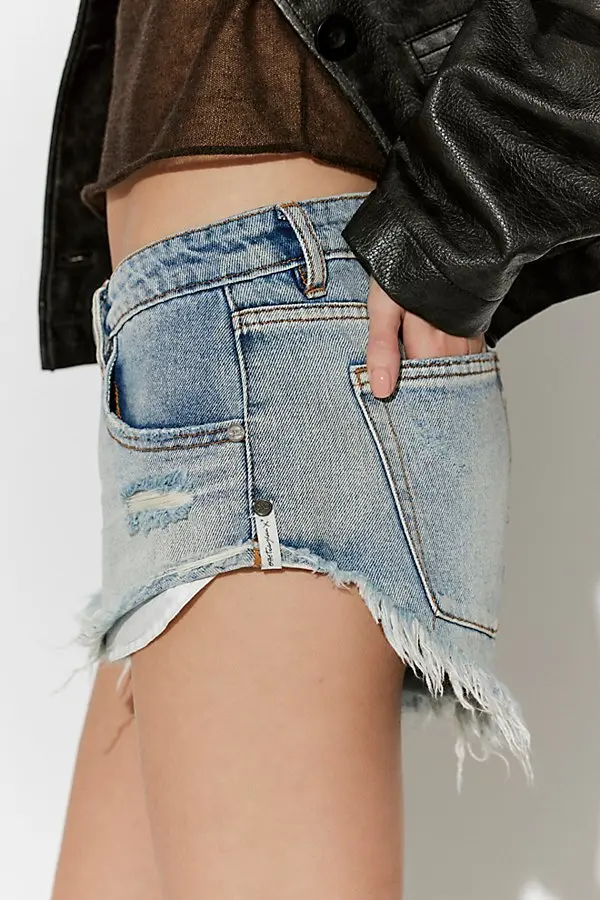 ONETEASPOON Dukes Low-waist Denim Shorts - Salty Dog Light