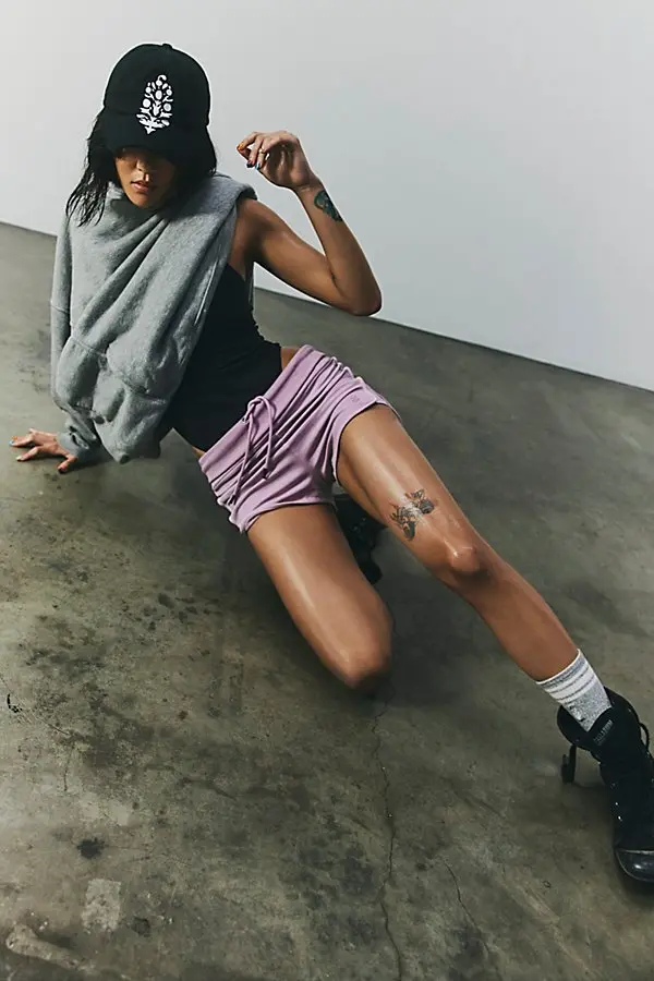 Free People Limitless Fitted Shorts - Faded Mauve