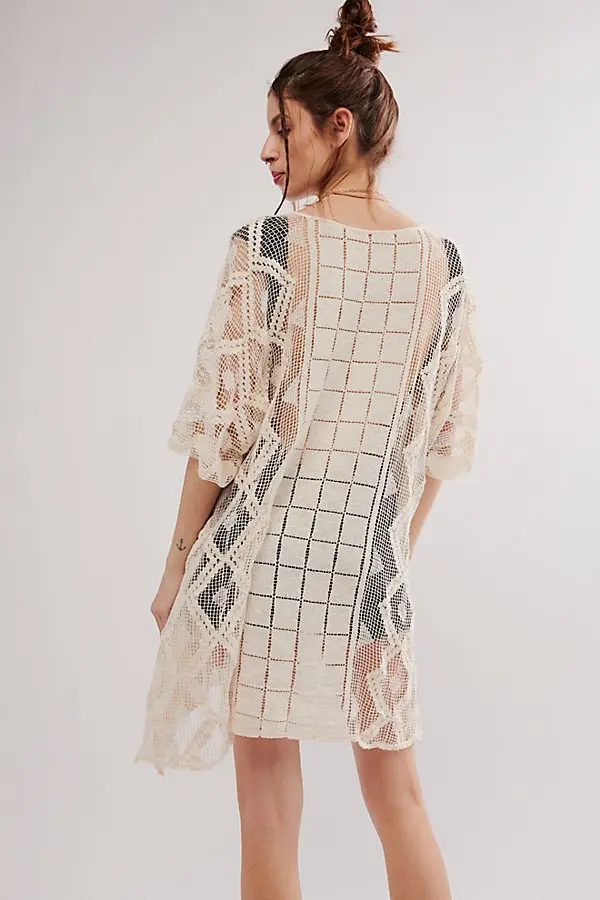 Free People Sunshine Crochet Kaftan In White - 36% Off | Editorialist