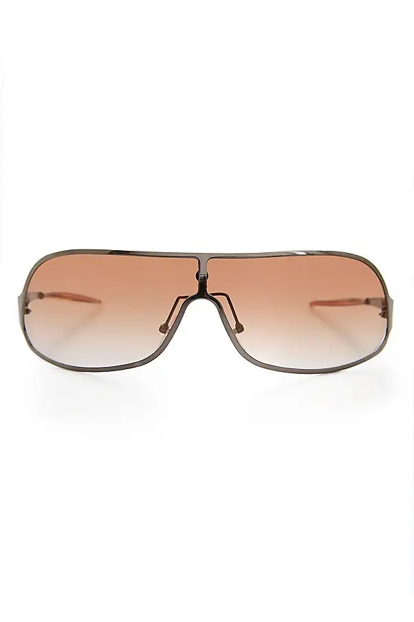 SUNGLASS MUSEUM Tinted Lens Shield Sunglasses - Brown