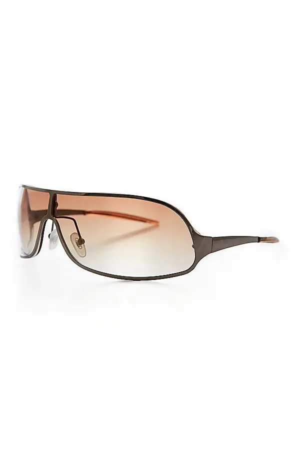 SUNGLASS MUSEUM Tinted Lens Shield Sunglasses - Brown
