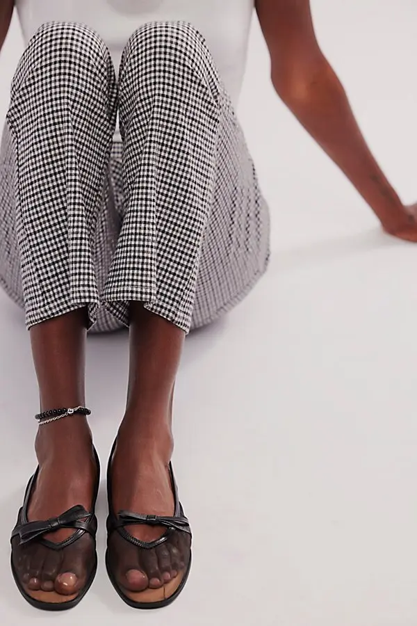 Free People Mesh Mania Bow Flats - Black Mesh
