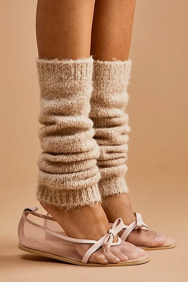 Free People Mesh Mania Bow Flats - Cloud Pink Mesh