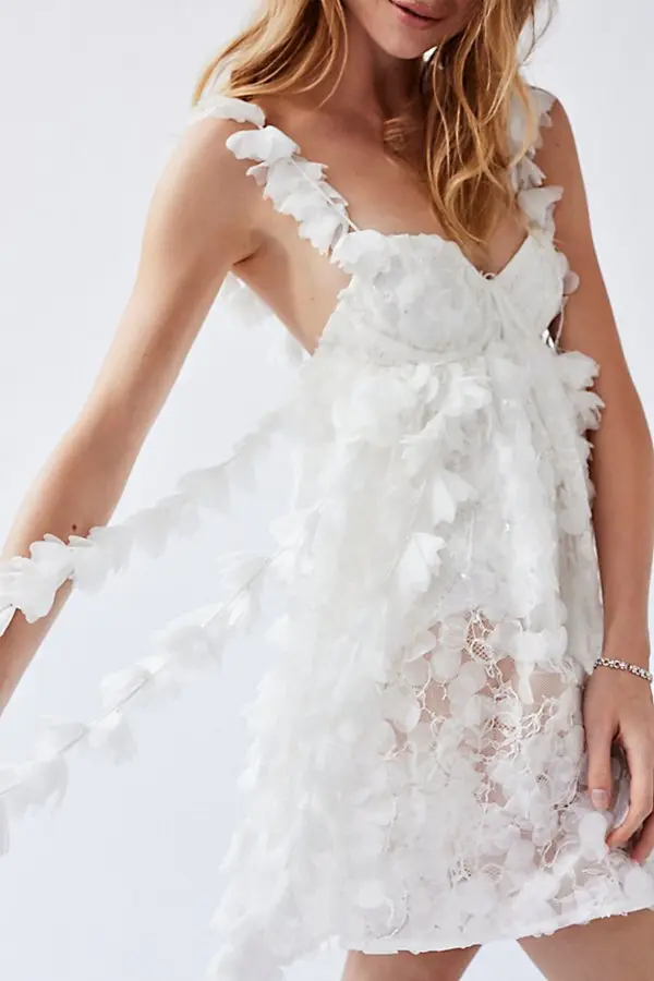 For Love & Lemons Bellatrix Mini Dress In White - 62% Off | Editorialist
