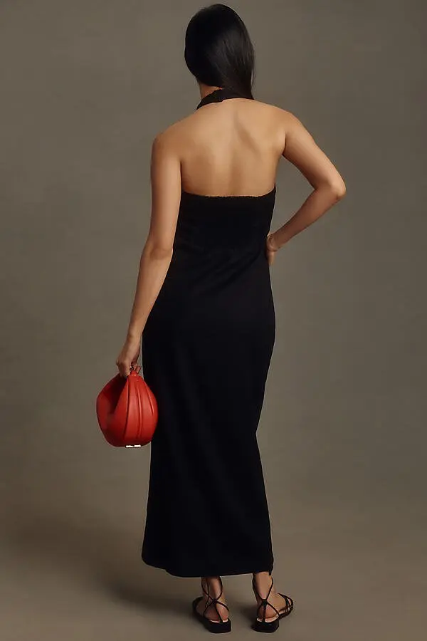 anthropologie halter v neck fit & flare midi dress Halter V-Neck Fit & Flare Midi Dress by Anthropologie, Size: XL Petite
