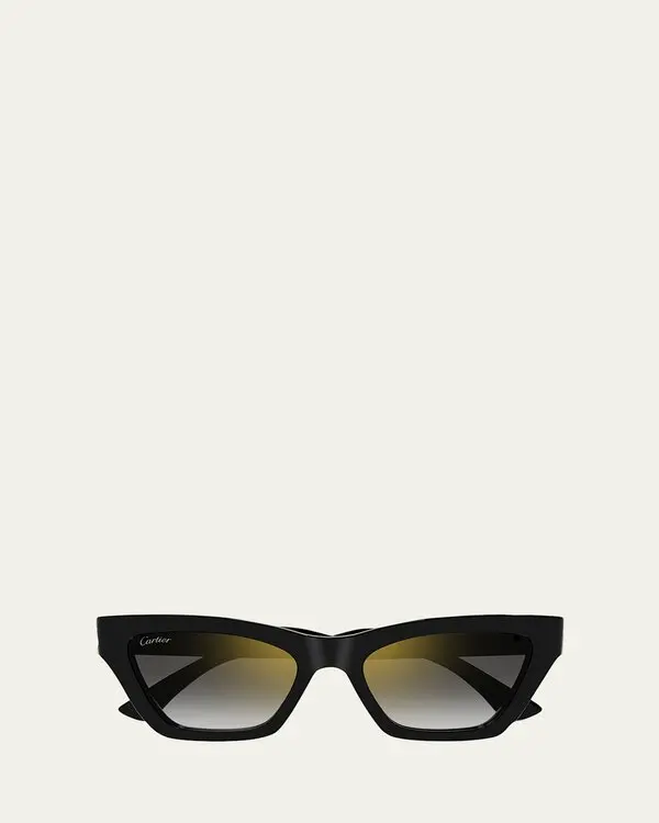 CARTIER Logo Cat-eye Sunglasses - Black
