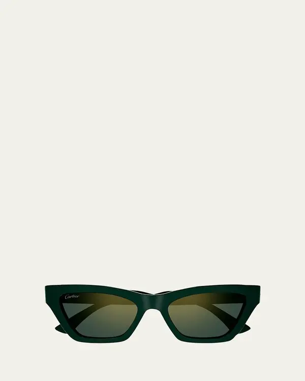 CARTIER Logo Cat-eye Sunglasses - Green