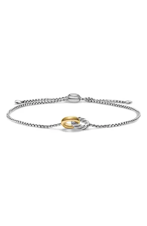 David Yurman Petite Cable Linked Hoop Bracelet - Sterling Silver/ Gold