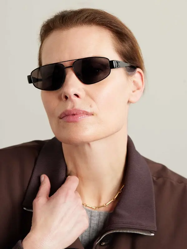 Celine Triomphe Aviator-style Sunglasses - Black