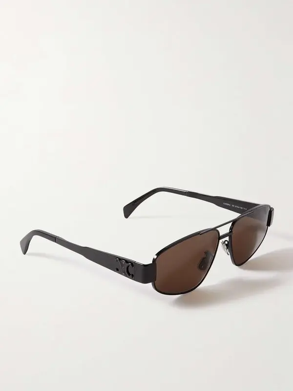 Celine Triomphe Aviator-style Sunglasses - Black