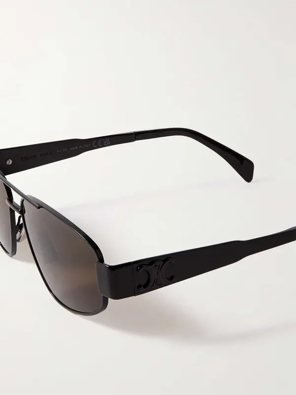 Celine Triomphe Aviator-style Sunglasses - Black
