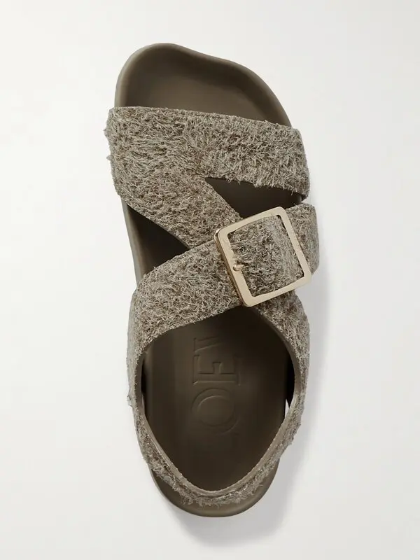 Loewe Ease Brushed-suede Sandals