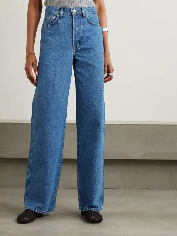 ST. AGNI High-rise Wide-leg Organic Jeans