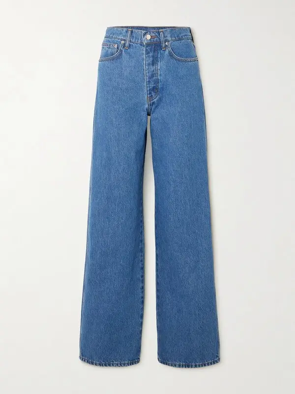 ST. AGNI High-rise Wide-leg Organic Jeans
