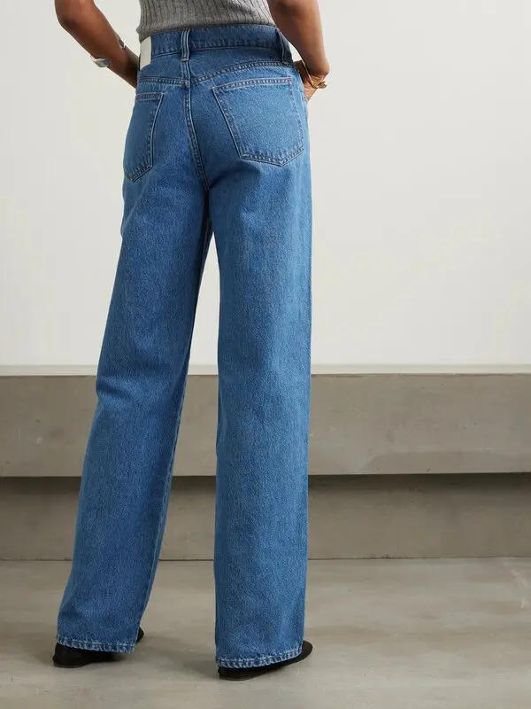 ST. AGNI High-rise Wide-leg Organic Jeans