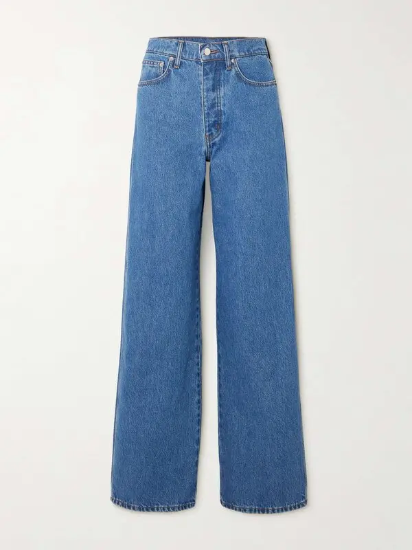 ST. AGNI High-rise Wide-leg Organic Jeans