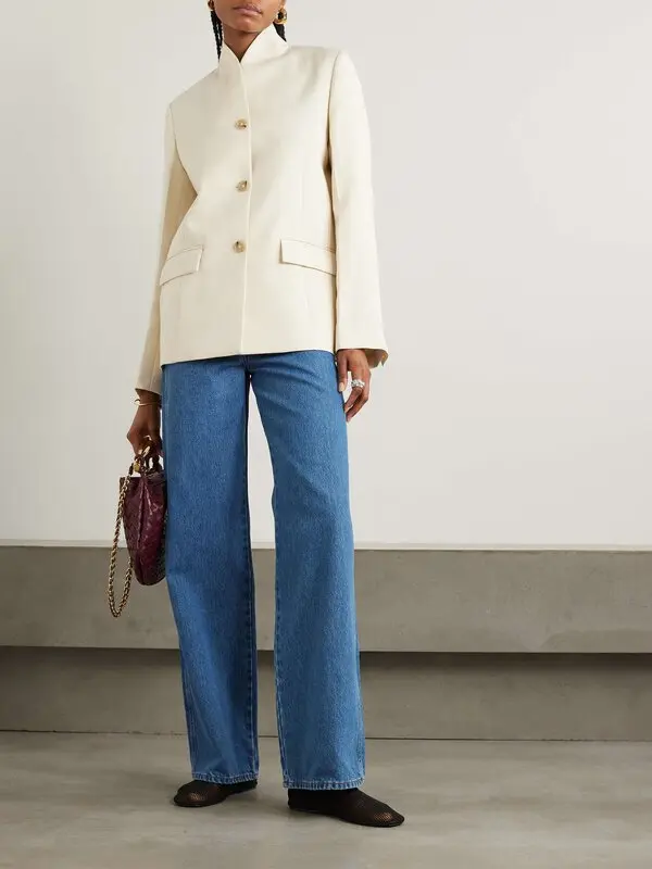 ST. AGNI High-rise Wide-leg Organic Jeans