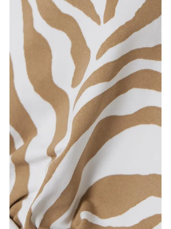Max Mara Alberta Zebra-print Bikini Top - Neutrals