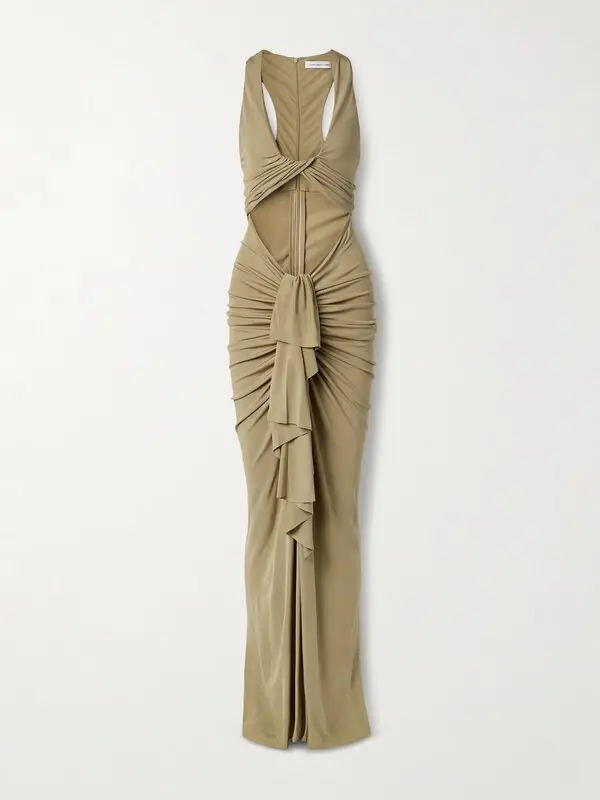 Christopher Esber Vivenda Cutout Draped Jersey Maxi Dress
