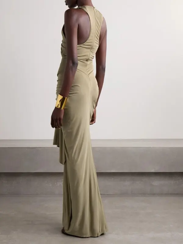 Christopher Esber Vivenda Cutout Draped Jersey Maxi Dress