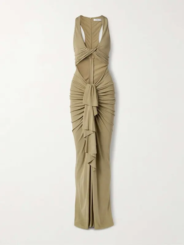 Christopher Esber Vivenda Cutout Draped Jersey Maxi Dress