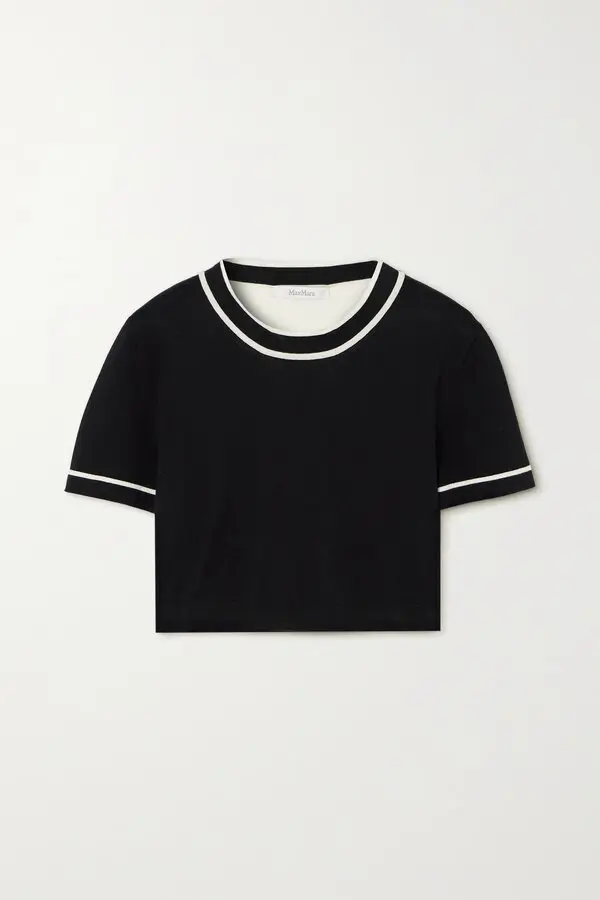 Max Mara Uscio Cropped Two-tone T-shirt