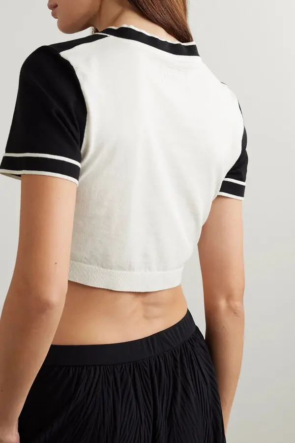 Max Mara Uscio Cropped Two-tone T-shirt