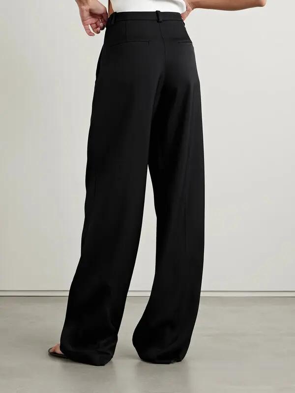 Another Tomorrow Crepe Straight-leg Trousers