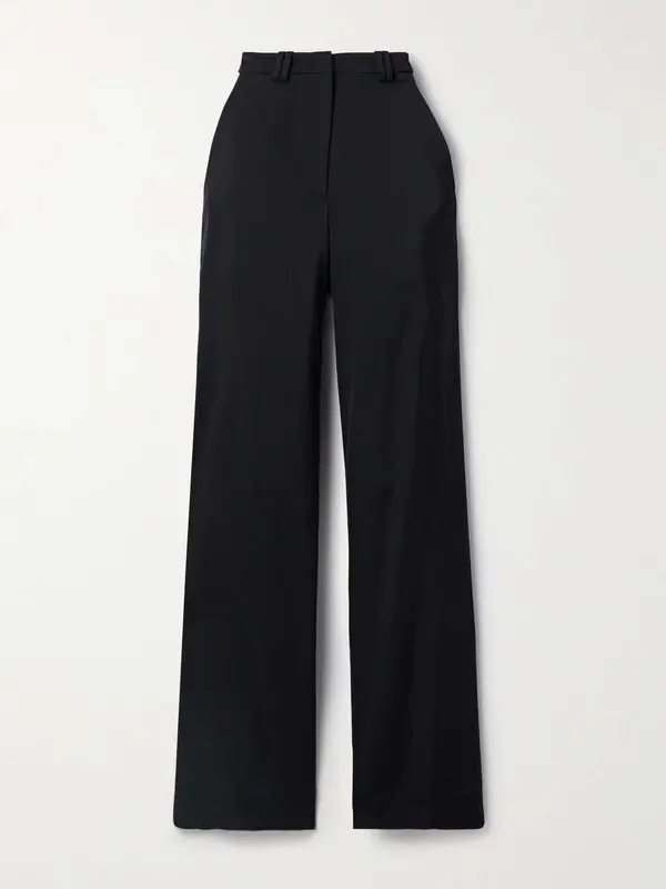 Another Tomorrow Crepe Straight-leg Trousers