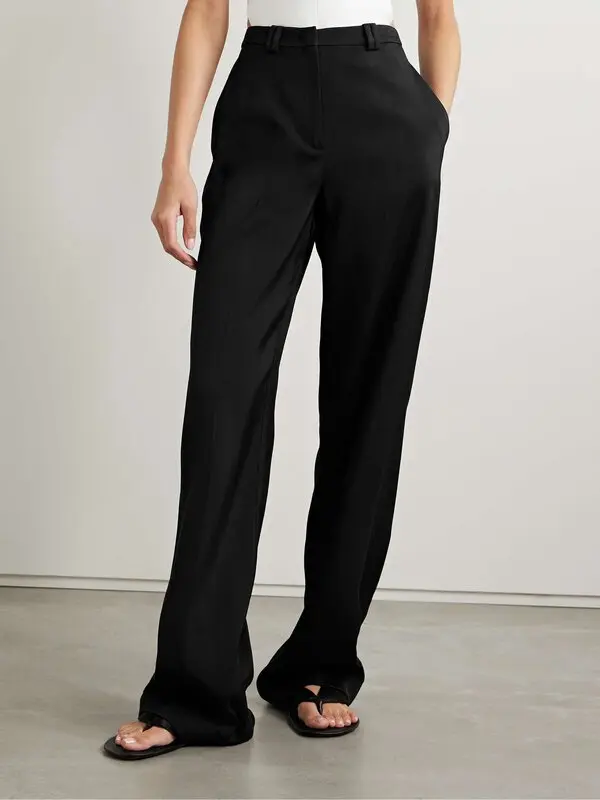 Another Tomorrow Crepe Straight-leg Trousers