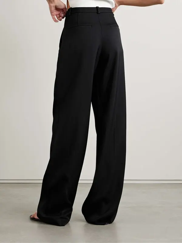 Another Tomorrow Crepe Straight-leg Trousers