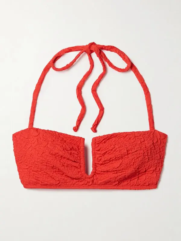 Mara Hoffman Cruz Recycled-popcorn Bikini Top - Red