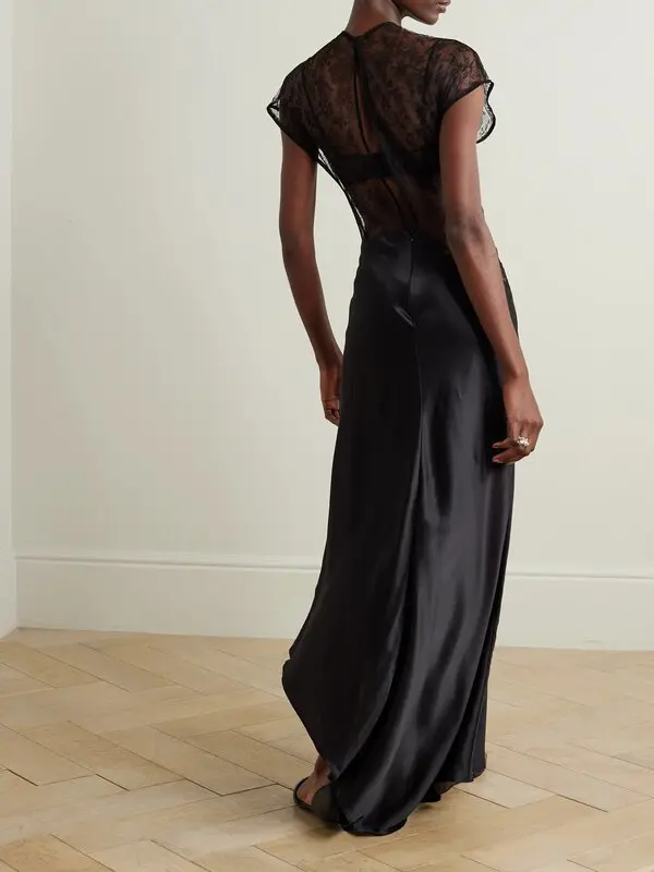 Tove Beline Lace And Silk-satin Maxi Dress