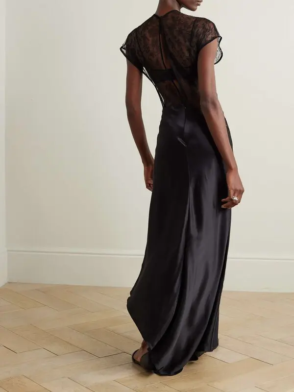 Tove Beline Lace And Silk-satin Maxi Dress