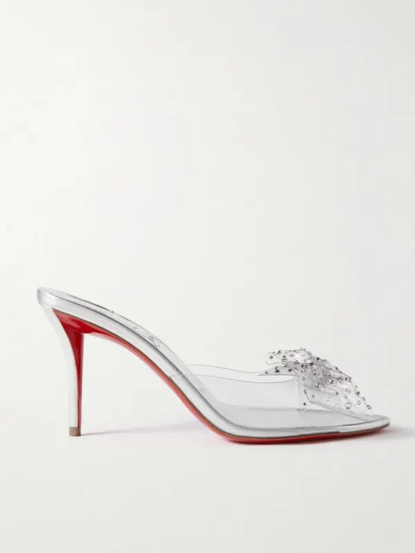 CHRISTIAN LOUBOUTIN Aqua Strass 80 Crystal-embellished Sandals - Silver