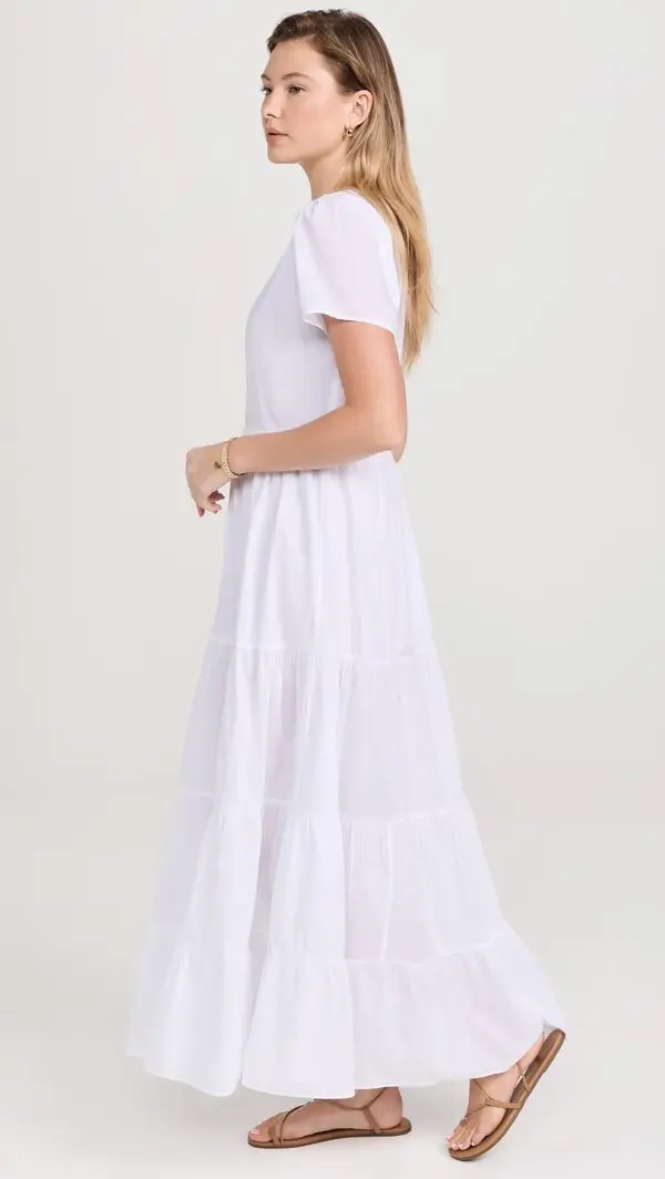 Playa Lucila Button Maxi Dress - White