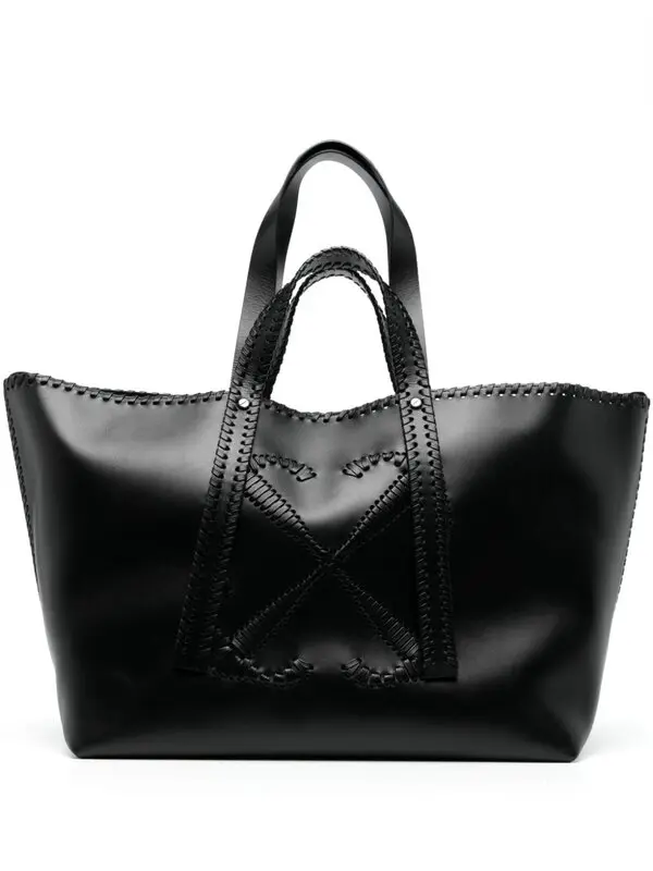 Off-White Leather Tote Bag