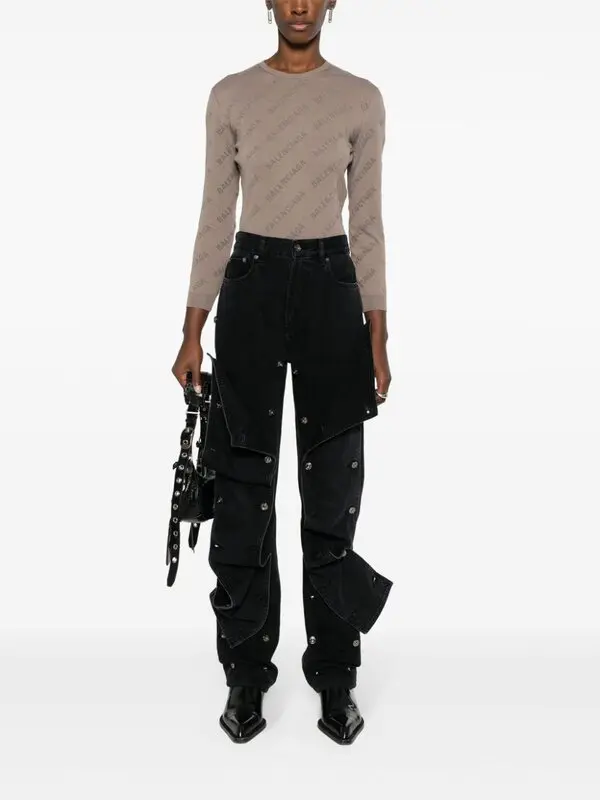 Balenciaga Flocked Logo Cotton Jumper