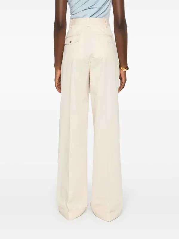 Maison Kitsuné Logo-embroidered Pleated Trousers