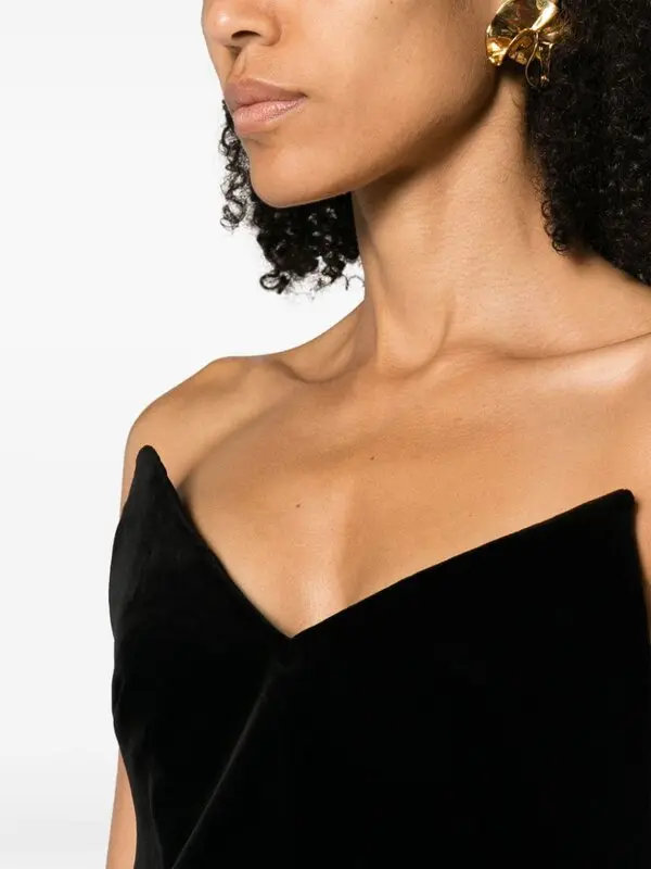 Loewe Bustier Velvet Strapless Dress