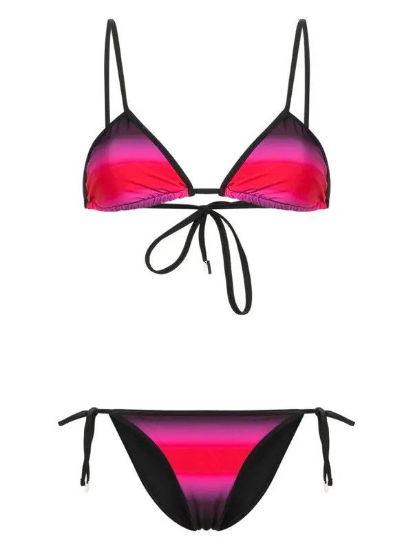 Attico Gradient-effect Bikini - Black