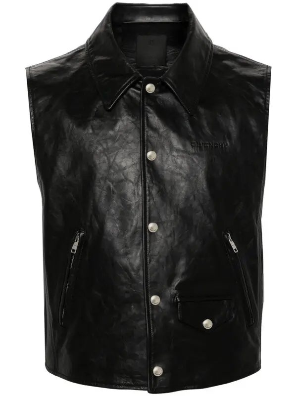 Givenchy Press-stud Leather Gilet