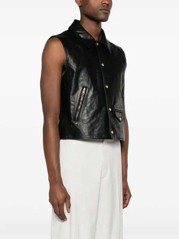 Givenchy Press-stud Leather Gilet