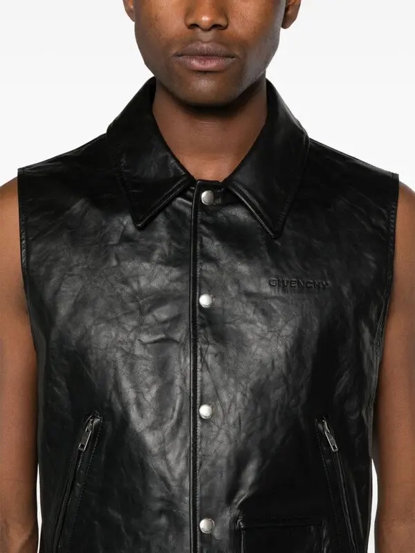 Givenchy Press-stud Leather Gilet