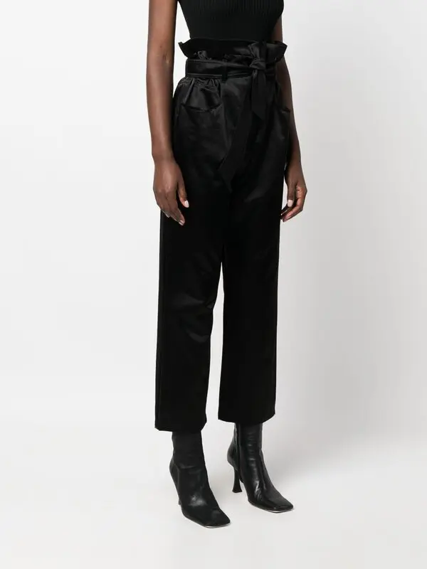 Max Mara High-waisted Belted Satin Trousers