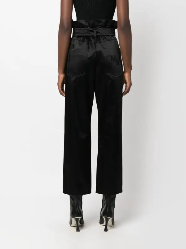 Max Mara High-waisted Belted Satin Trousers