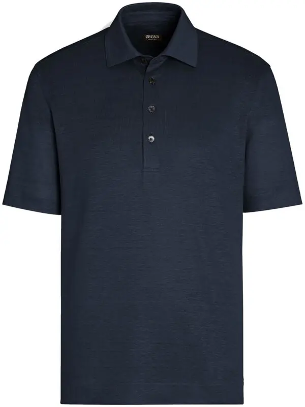 Zegna Linen Polo Shirt - Blue
