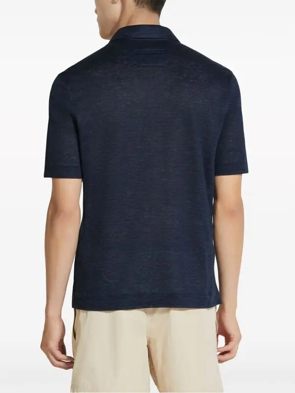 Zegna Linen Polo Shirt - Blue